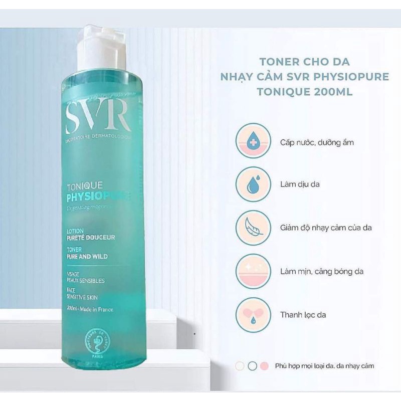 [ Hàng Pháp Mẫu mới ] Toner SVR Physiopure dành cho da nhạy cảm chai ...