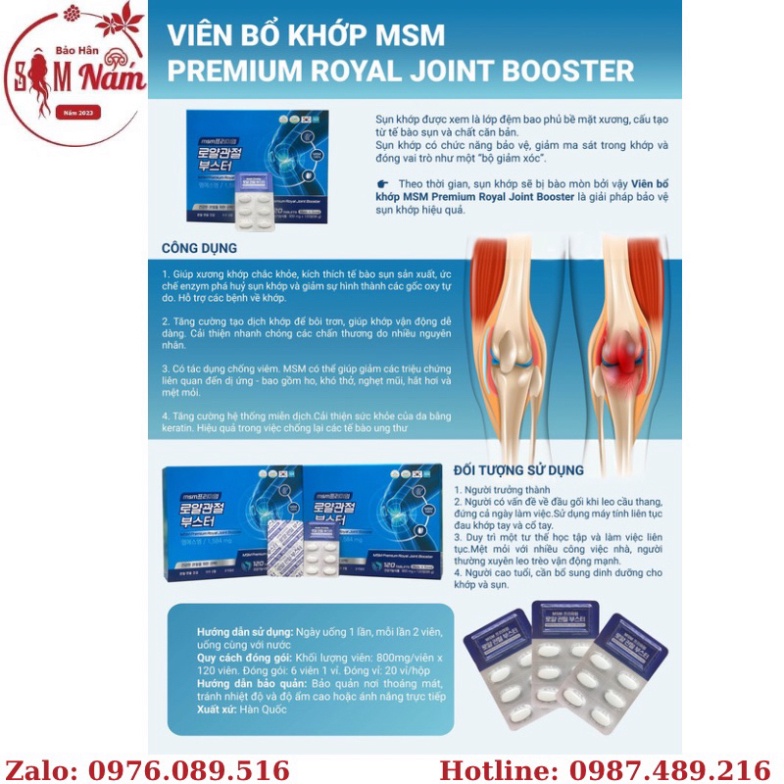 Viên bổ khớp MSM Premium Royal Joint Booster 120 viên | Shopee Việt Nam