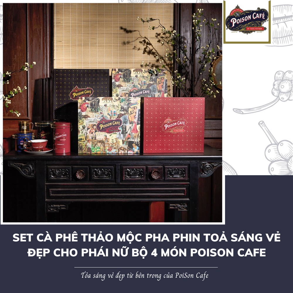 Set cà phê thảo mộc pha phin toả sáng vẻ đẹp cho phái nữ bộ 4 món ...