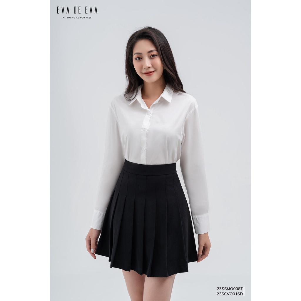 Áo sơ mi thô trắng nữ tay dài cổ đức LADY ME by Eva de Eva 24SSMO009T | Shopee Việt Nam