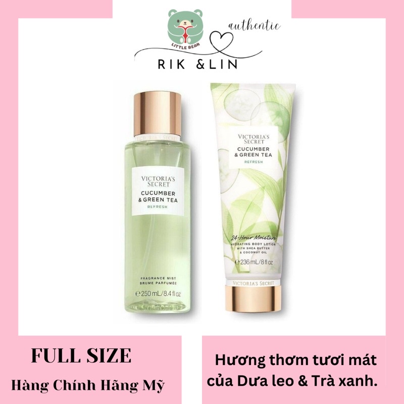 CUCUMBER & GREEN TEA - Xịt Thơm Body Mist Victoria’s Secret | Shopee ...