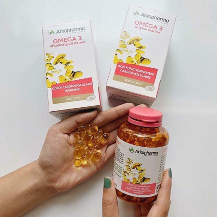 Viên uống dầu cá hỗ trợ tim mạch Arkopharma Arkogelules Omega 3 hộp 180 ...