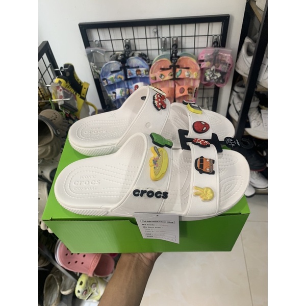( Chính hãng) crocs 2 quai trắng | Shopee Việt Nam