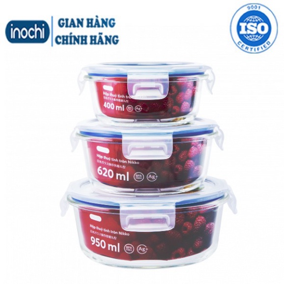 Hộp thuỷ tinh tròn Nikko 400ml-620ml-950ml Chính Hãng Inochi | Shopee ...