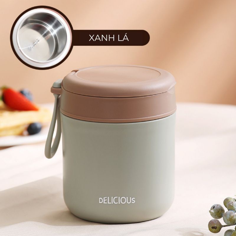 Cốc Đựng Canh Giữ Nhiệt, Ủ Cháo Lõi Inox 304, Dung Tích 430ml Tặng Muỗng Nhựa PP. | Shopee Việt Nam