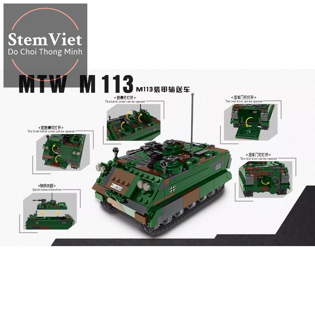 Đồ chơi xếp hình Xe Vận Chuyển Bọc Thép M113 XingBao XB-06050, mô hình ...