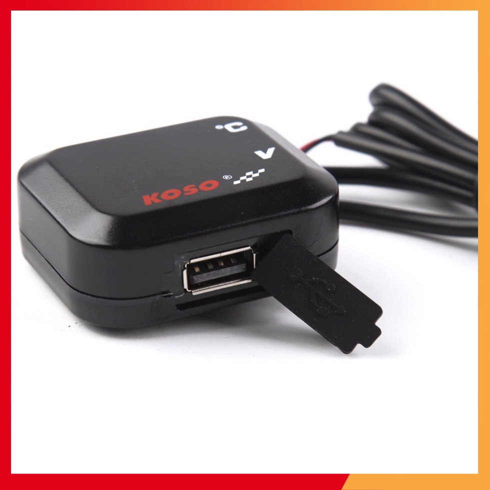 ĐỒNG HỒ KOSO VOL 3 CHỨC NĂNG ĐO VOL, NHIỆT ĐỘ - TÍCH HỢP CỔNG USB SẠC ĐIỆN THOẠI SIÊU NHANH ...