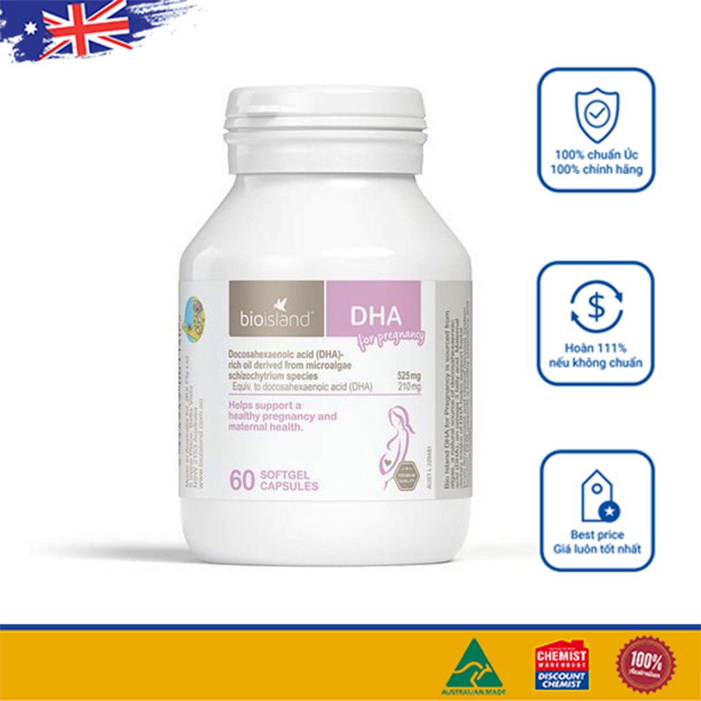 [Tem Chemist] DHA bầu Úc Bio Island DHA for Pregnancy 60 viên (SP3 ...