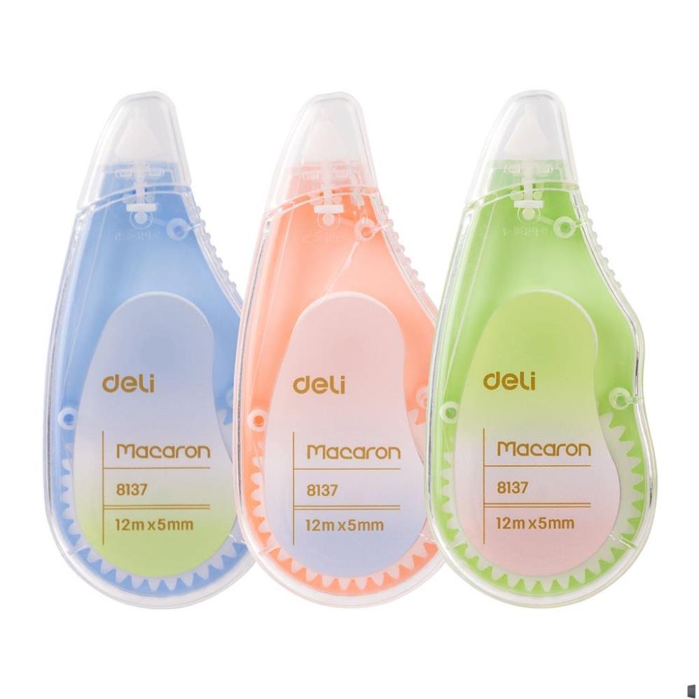 Bút xoá băng 12m Deli, Xanh dương/Cam/Xanh lá - 1 chiếc - Xóa khô, viết ...