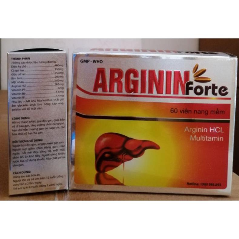 Viên uống giải độc gan ARGININ FORTE - Mát gan, tăng cường chức năng ...