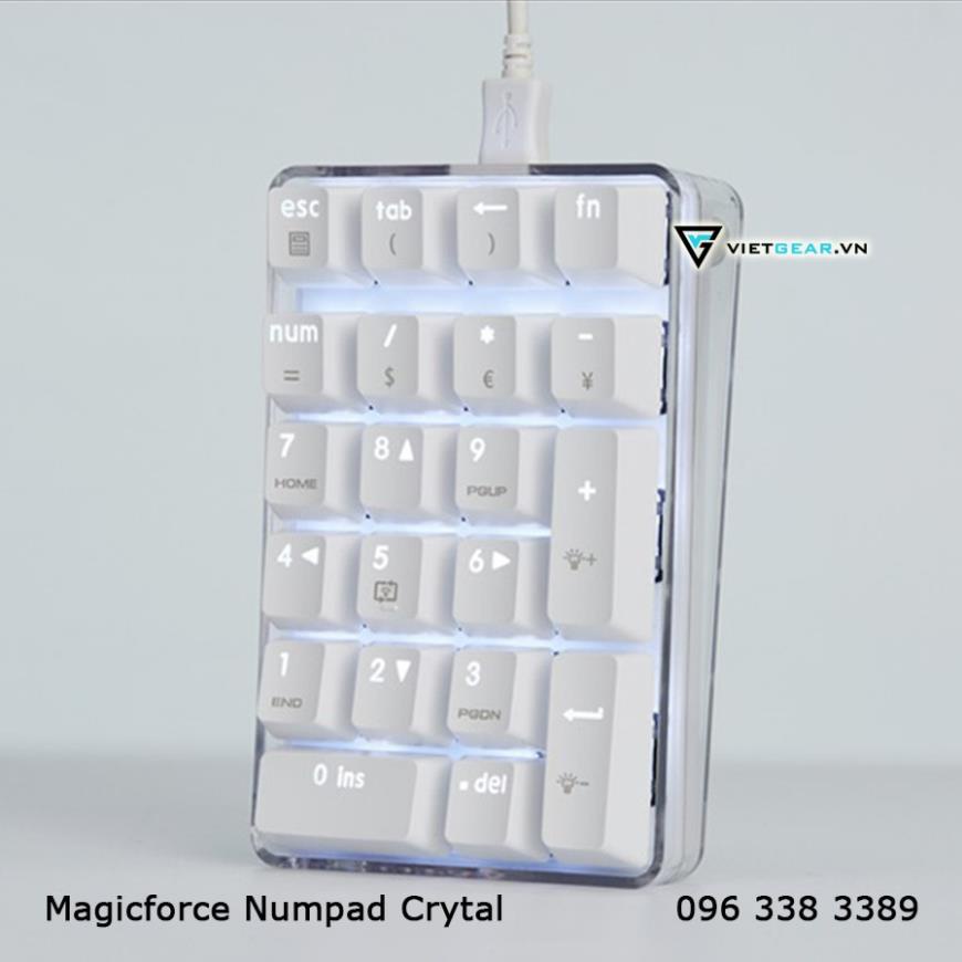 Bàn phím cơ Magicforce Numpad Crytal, phím số numpad, led trắng, gateron switch | Shopee Việt Nam