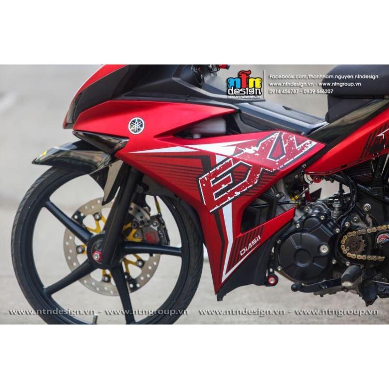 Bi Decal TEM RỜI mẫu chữ EX đen trắng cho Exciter 150 đỏ nhám - 2022 ...