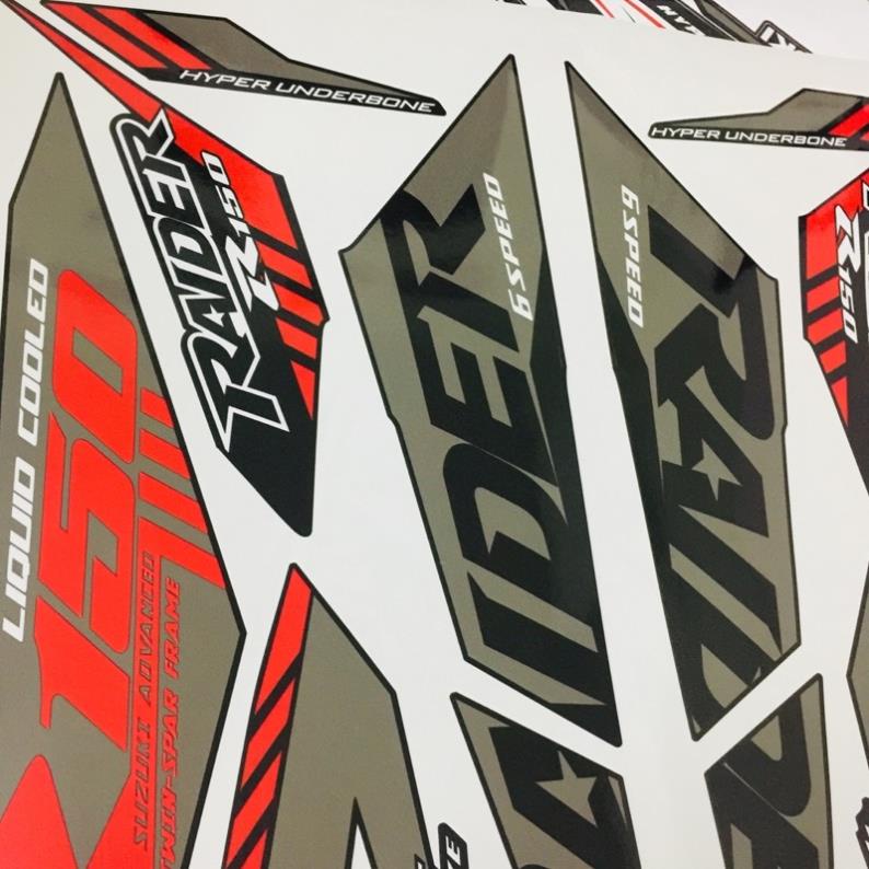 Bi Decal Tem rời Raider mẫu zin 2021 đỏ xám đen - in siêu nét | Shopee ...