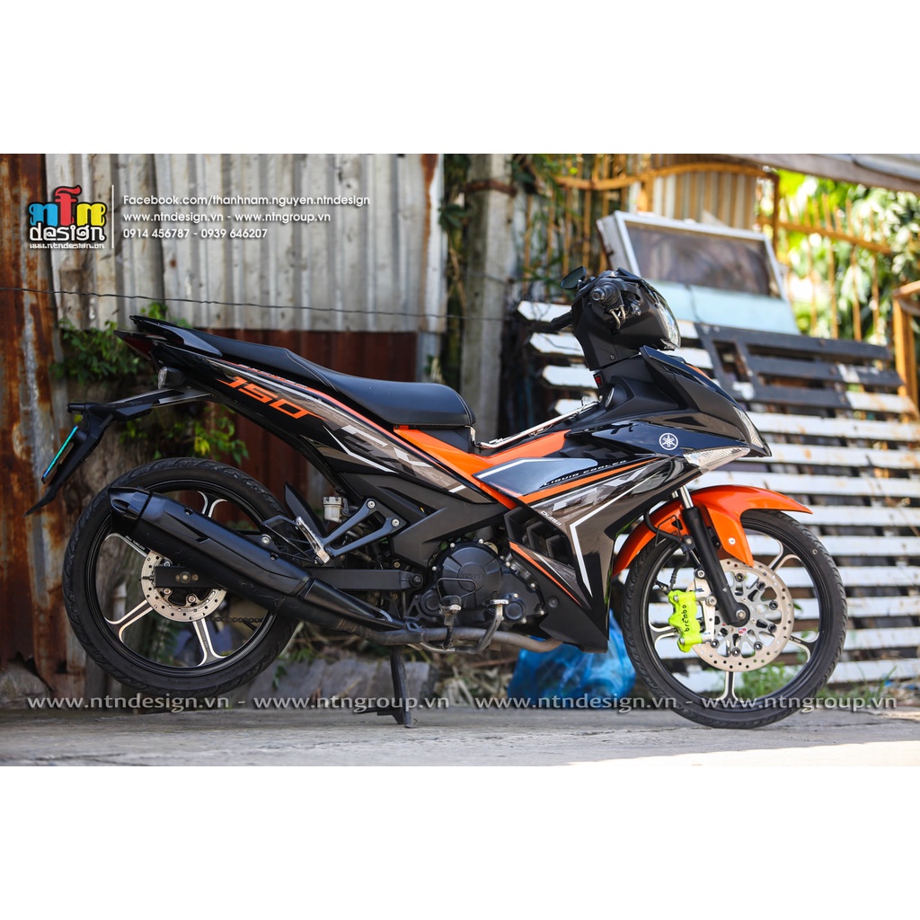 Bi Decal Tem Rời Dán Xe Exciter 150 Mẫu Cam Đen Xám Chữ Ex | Shopee ...