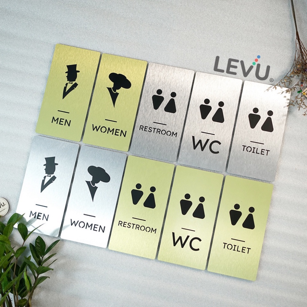 Bảng decor toilet bằng nhôm alu dán cửa phòng wc - Restroom - Men ...