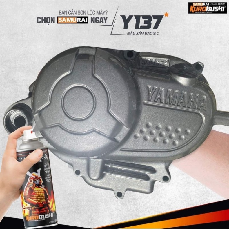 sơn xịt Samurai Japan màu xám bạc (màu lốc máy Yamaha). Mã Y137 ...