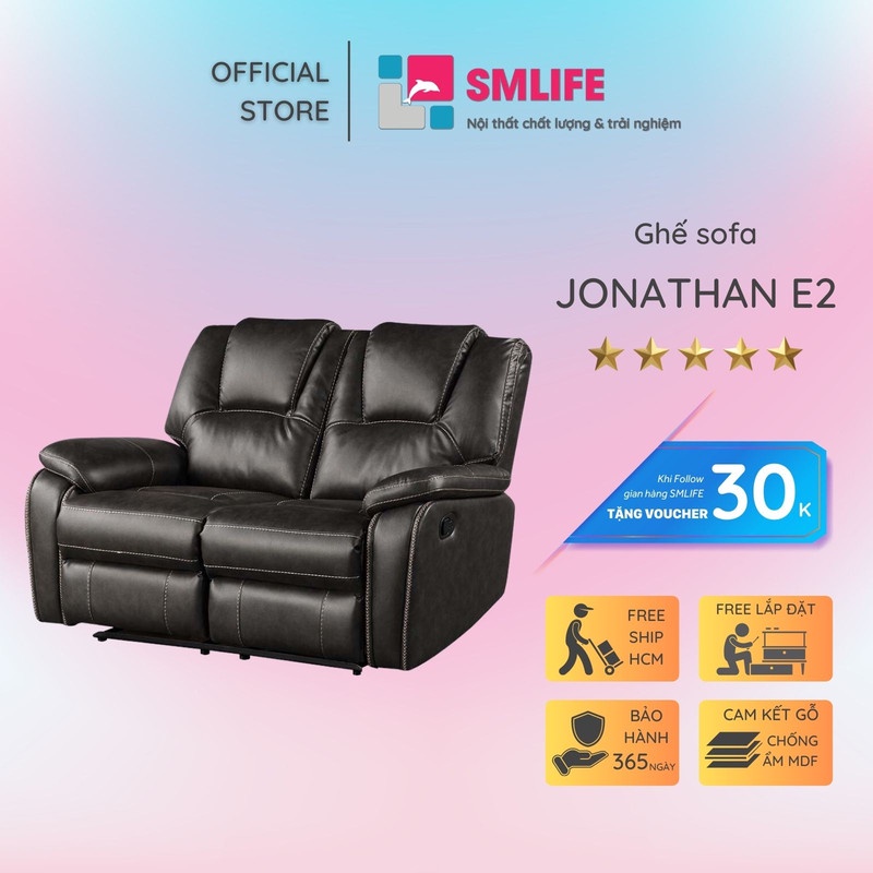 Ghế sofa đôi ngã lưng thư giãn bằng điện sang trọng SMLIFE Jonathan E2 ...