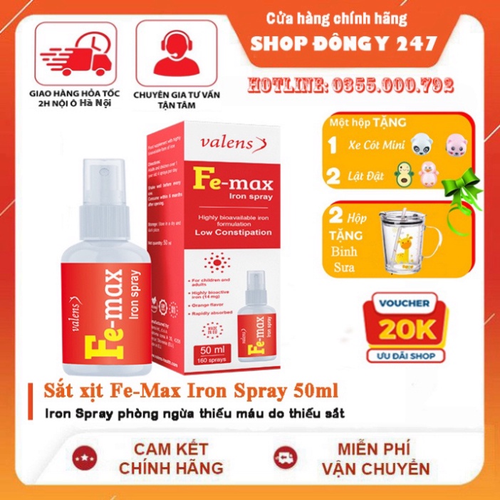 ( Hàng nhập khẩu)Sắt xịt Fe-Max Iron Spray / Femax phòng ngừa thiếu máu ...