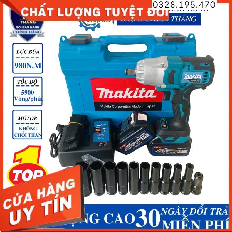 Máy Siết bulong ô tô Makita 199V KHÔNG CHỔI THAN - Siết bulong makita lực siết khủng 980N.M -Máy ...