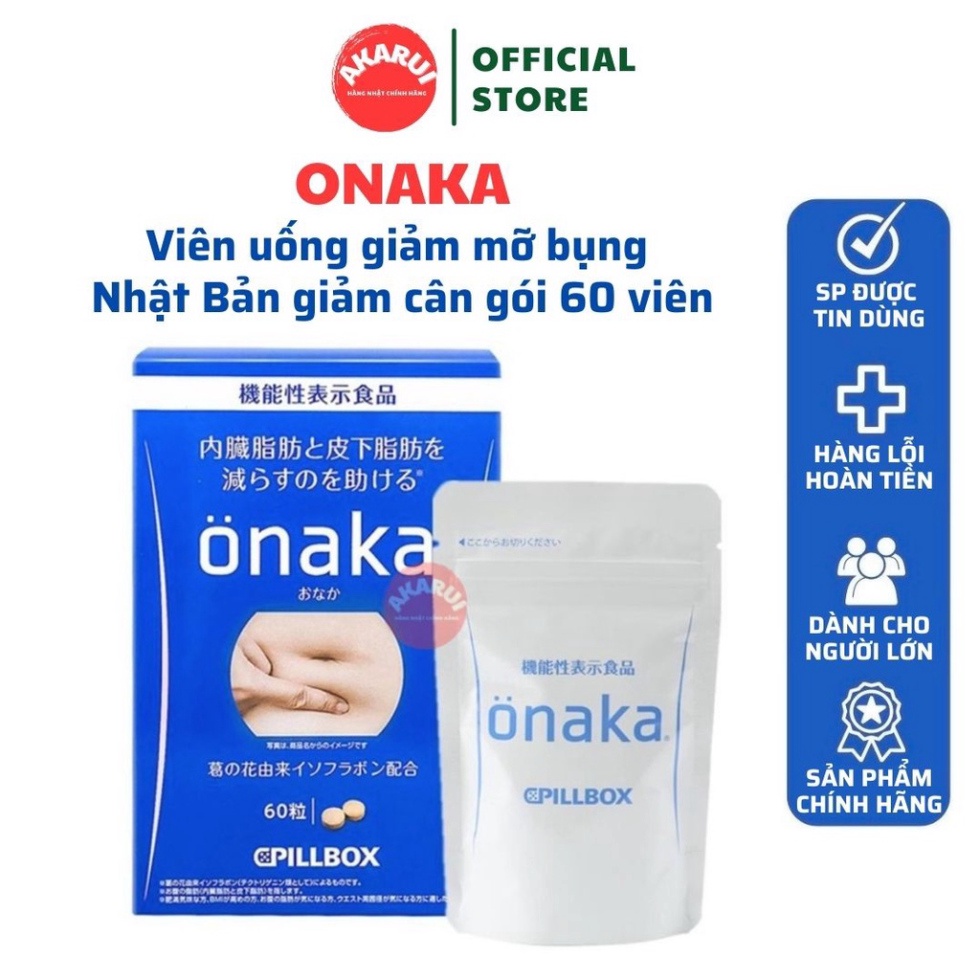Viên uống giảm mỡ bụng Onaka Nhật Bản giảm cân gói 60 viên | Shopee ...