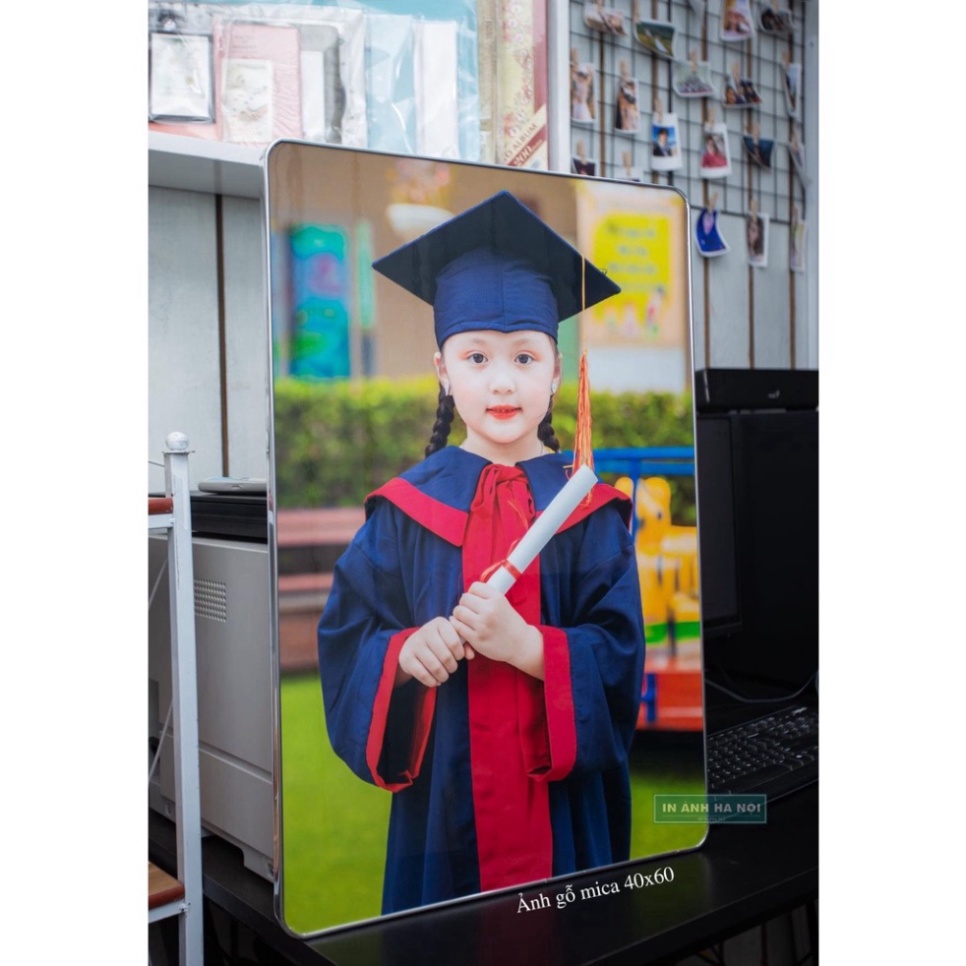 (Freeship) Khung ảnh gỗ tráng gương treo tường khổ lớn 40x60, 50x75 và ...