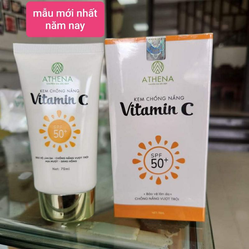 Kem chống nắng Vitamin C Athena 💞 Dùng bật tone cực thích | Shopee Việt Nam
