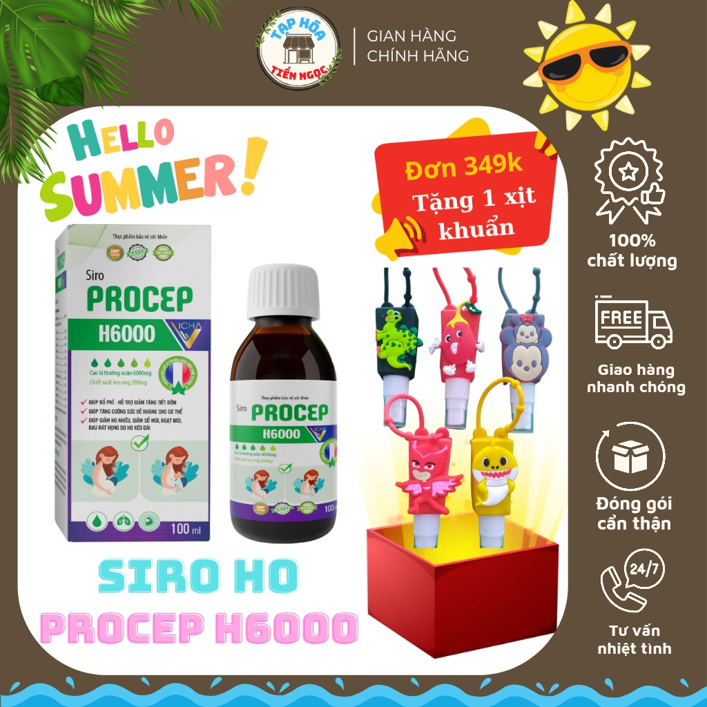 Siro ho thảo dược Procep H6000 Vicha - Hỗ trợ giảm ho sổ mũi đau rát ...