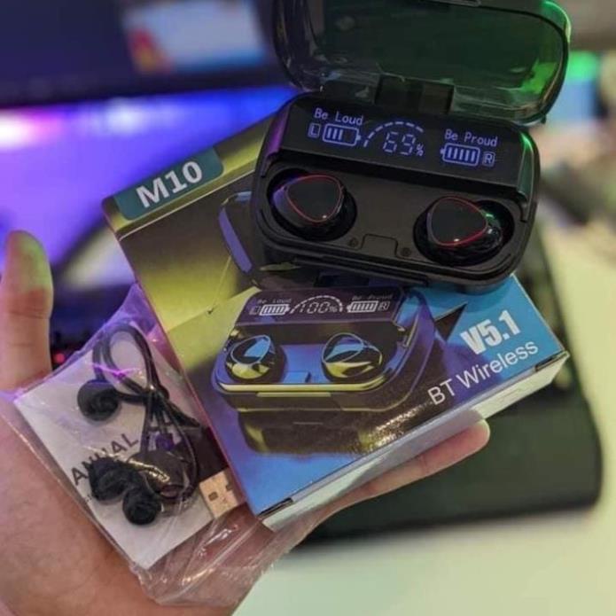Tai nghe M10 bluetooth v5.1 âm thanh trung thực đèn Led -đẹp mắt chống ồn chống nước | Shopee ...