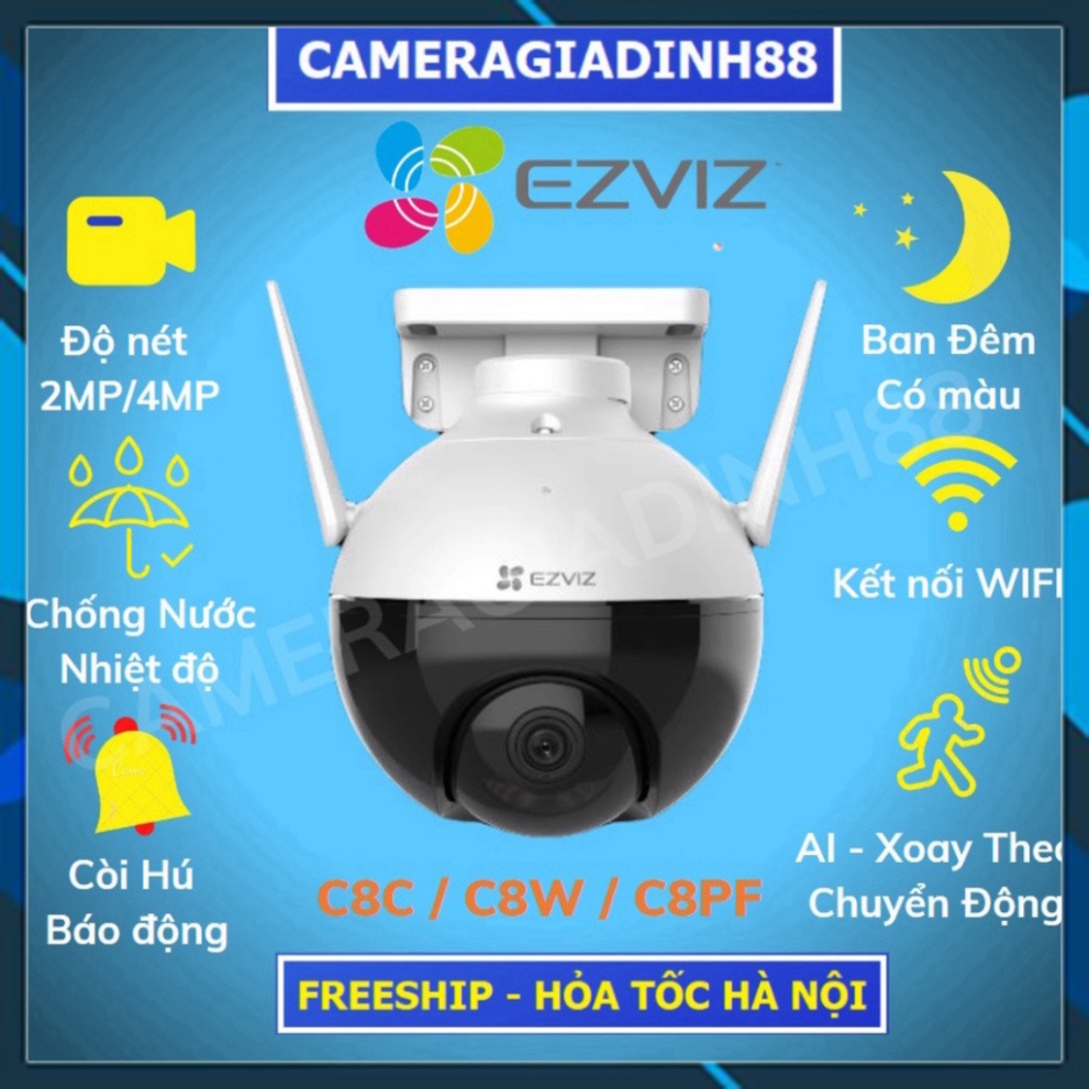 Camera WIFI Ngoài Trời Xoay 360 EZVIZ C8C H8C H8 2MP 1080P C8W C8PF Màu ...