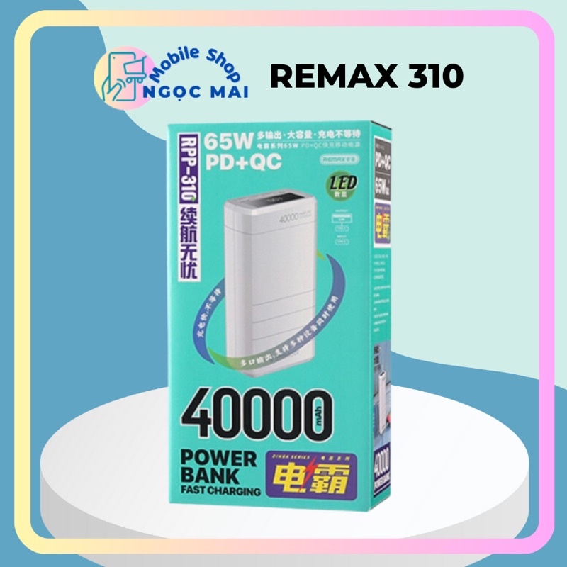Pin dự phòng sạc siêu nhanh Remax RPP-310 Dinba Series 40000mAh PD 65W ...