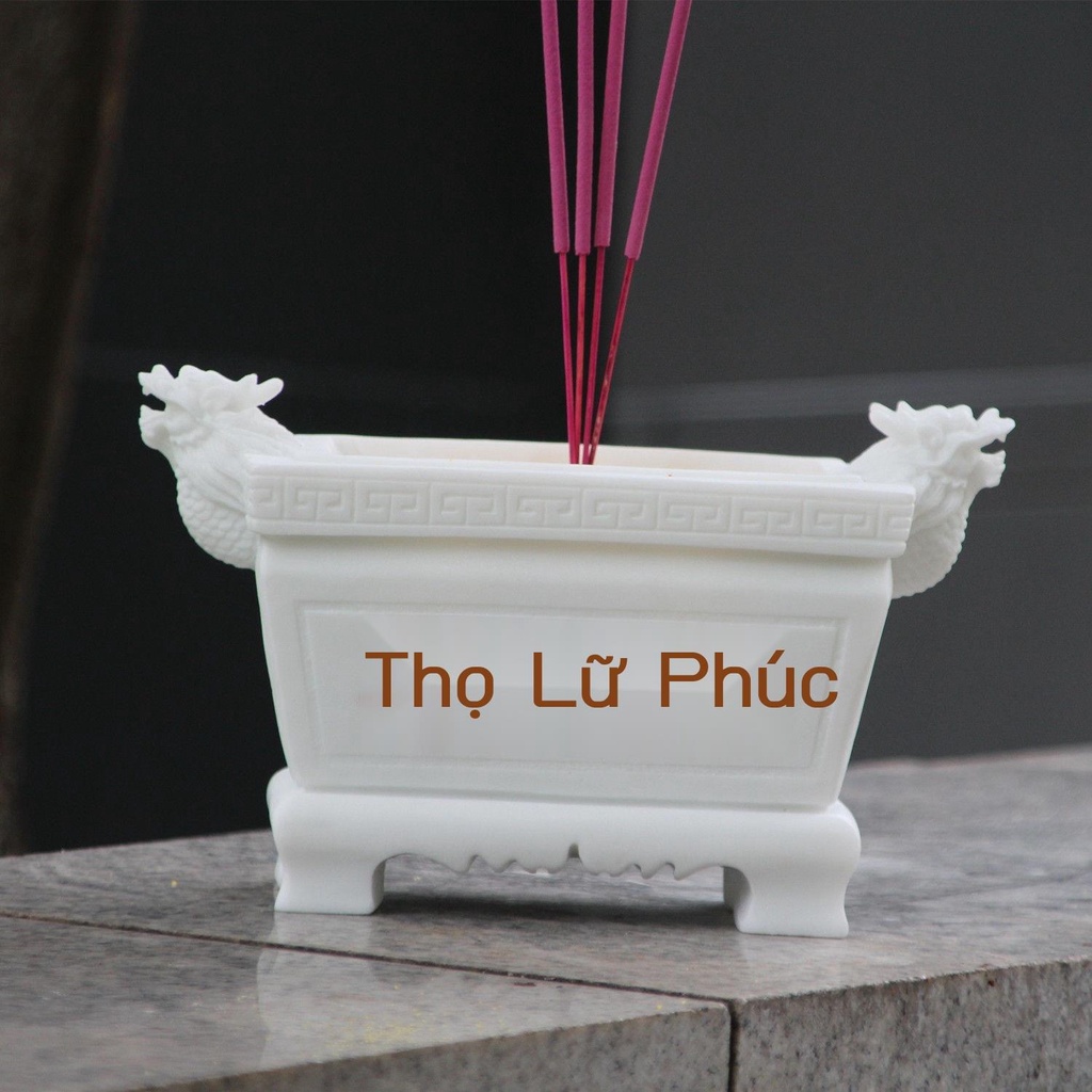 [VIP]Lò hương Ding Fu Lu Shou Han Đá cẩm thạch trắng Chạm khắc Đá Thủ ...