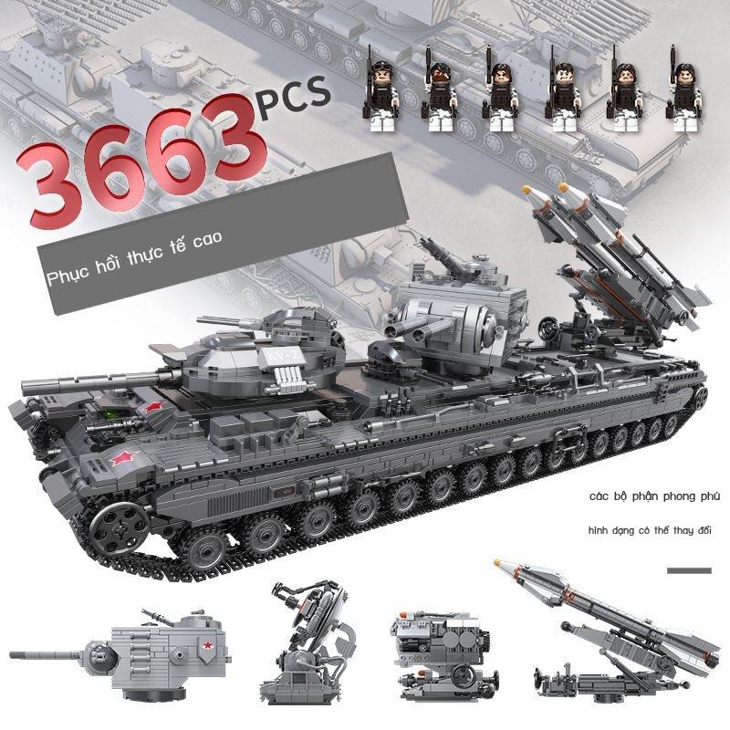 [Mẫu mới]Khối xây dựng Lego tương thích khó mô hình xe tăng thiết giáp KV2 Xe tên lửa phòng ...