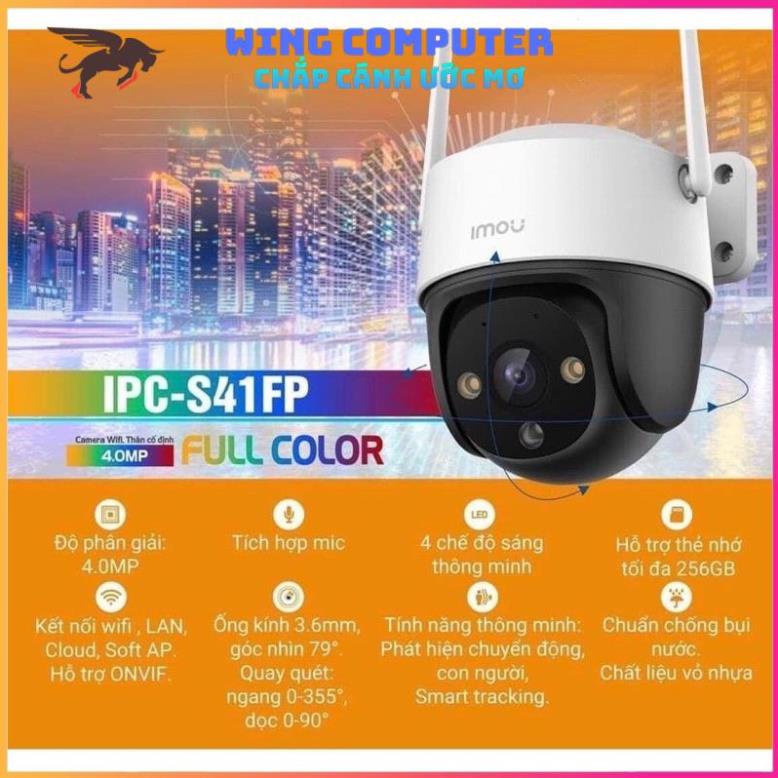 Camera IMOU IP Wifi ngoài trời xoay S42FP 4MP 2K có màu ban đêm chính ...