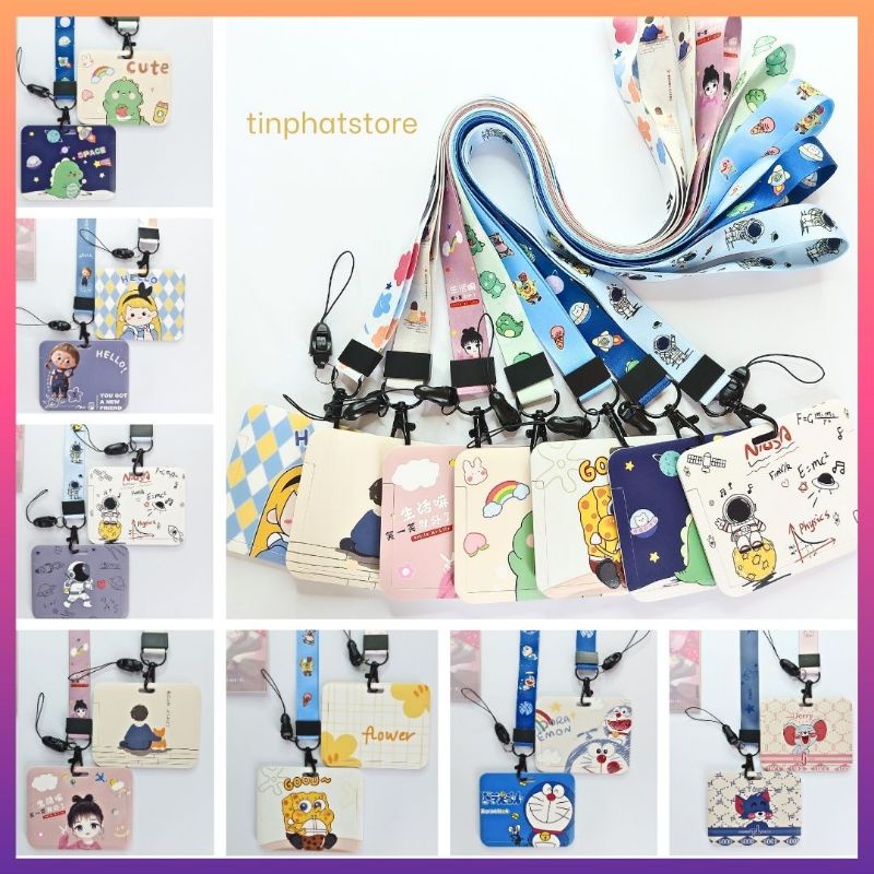 Thẻ đeo bảng tên, dây đeo thẻ nhiều họa tiết được in chuyển nhiệt, bao ...