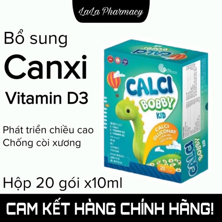 Calci BOBBY bổ sung canxi hữu cơ cho bé, D3k2, L lysine giúp xương răng chắc khỏe (Hộp 20 ống ...