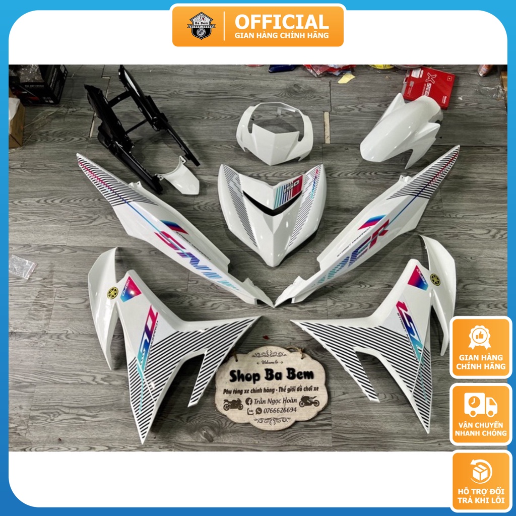 Dàn áo Exciter 150 trắng dán tem sẵn | Shopee Việt Nam