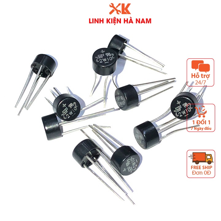 Diode cầu chỉnh lưu 2A 1000V 2W10 (chỉ ship từ 10 con) diode cầu tròn ...