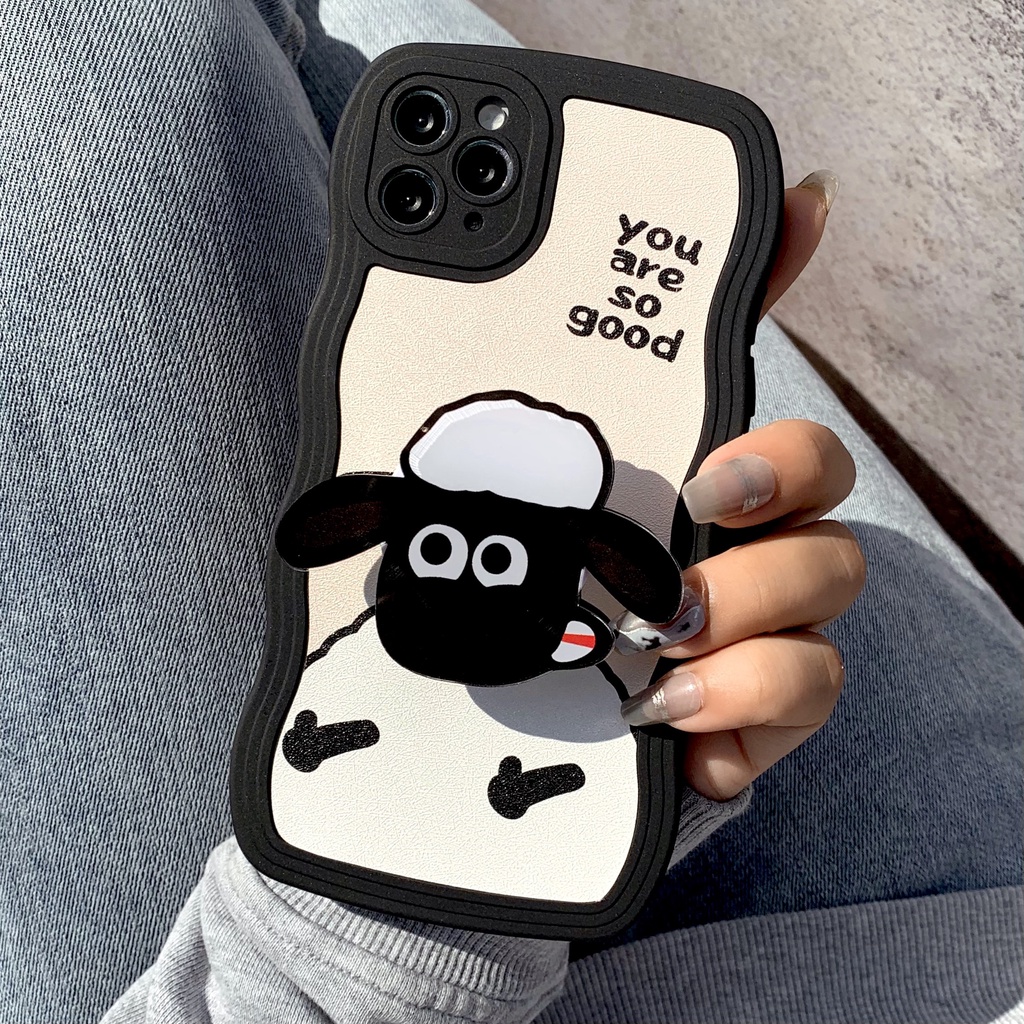 Ốp Lưng Silicon Viền Mây - Mẫu Da Sheep ( Kèm Popsocket ) | Shopee Việt Nam