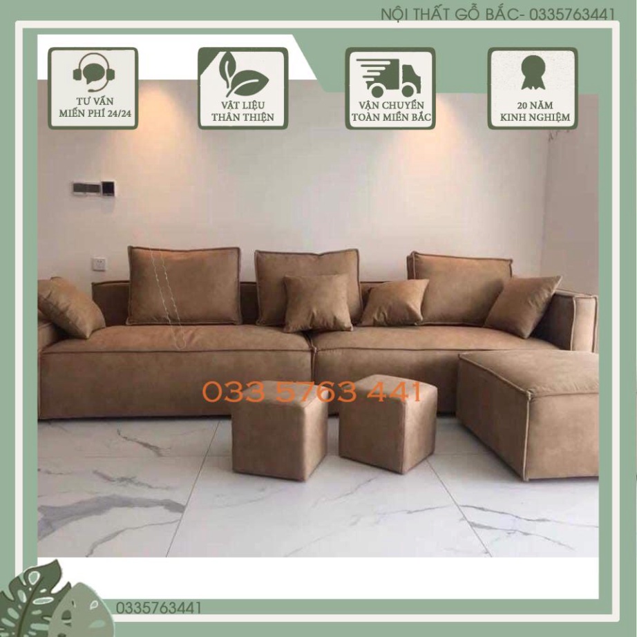 Sofagiaxuong sofa nỉ da đệm mút lò xo cực êm và bền ảnh thật 100% kích ...