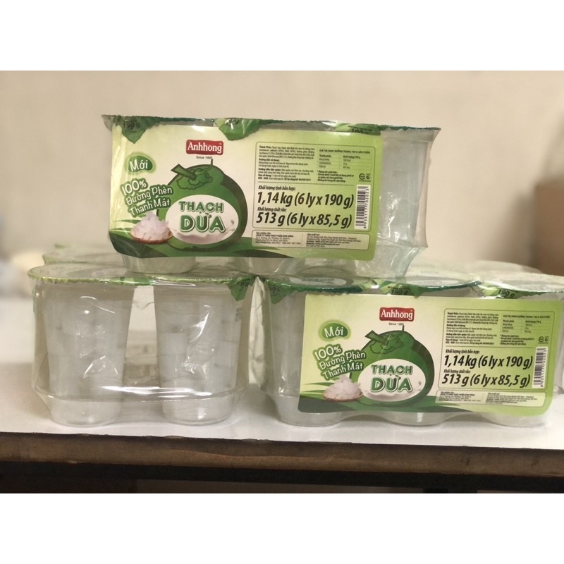 THẠCH DỪA ÁNH HỒNG LỐC 6 LY *150GR | Shopee Việt Nam