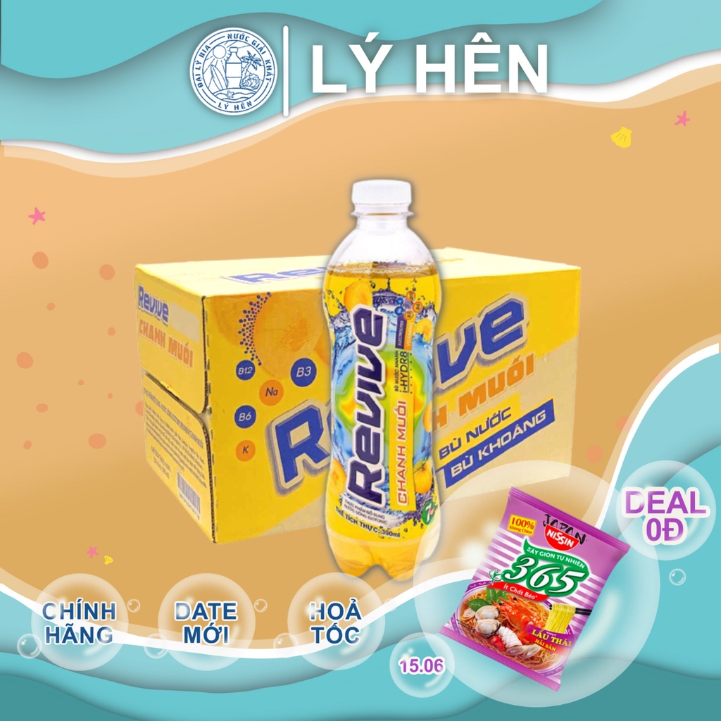 Thùng 24 Chai Nước Uống Giải Khát Bù Khoáng Isotonic Revive Chanh Muối ...