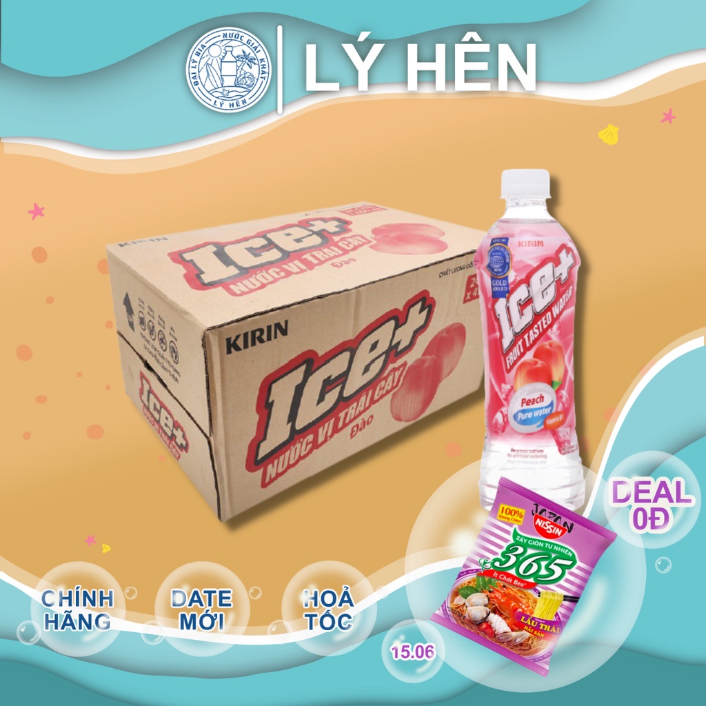 Thùng 24 Chai Nước Uống Vị Trái Cây Ice Đào Chai Nhựa 490ml Date Luôn ...