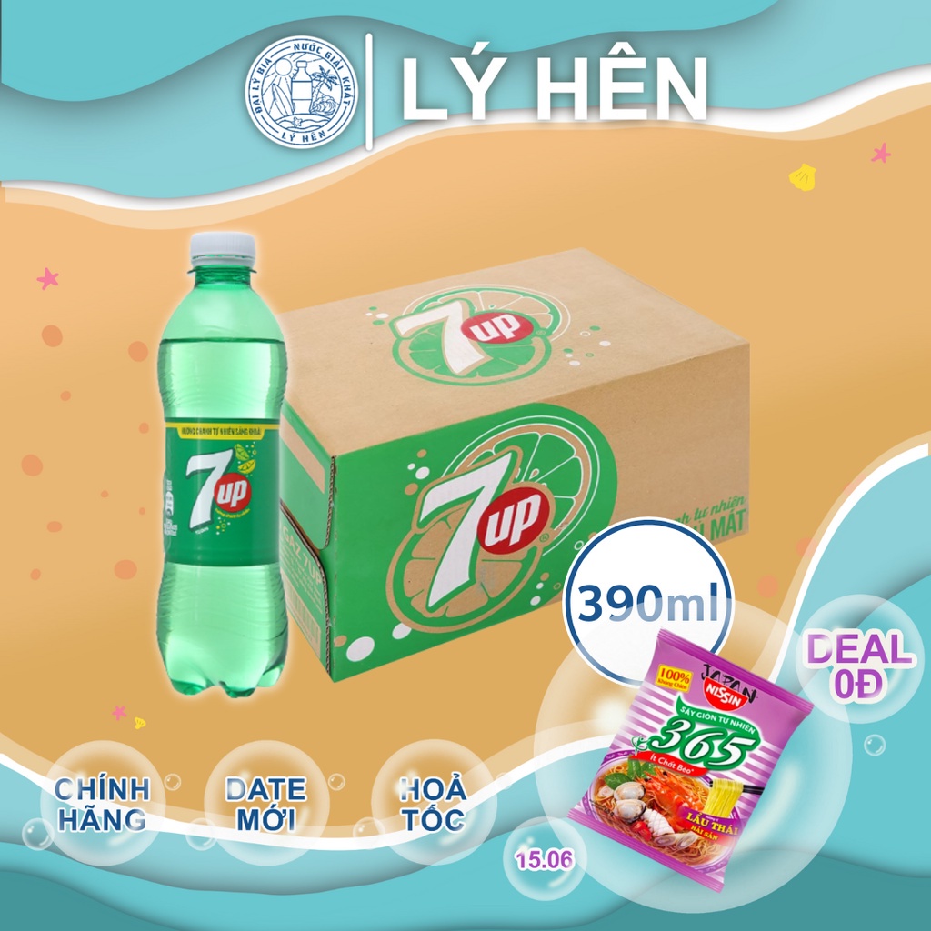 Thùng 24 Chai Nước Ngọt Có Gas 7UP - Seven Up vị Chanh Soft Drink Chai ...