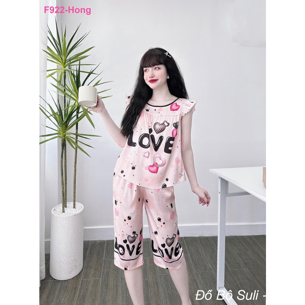 Đồ Bộ Lụa Latin Áo Cánh Tiên Quần Lửng F922 - Đồ Bộ Suli | Shopee Việt Nam