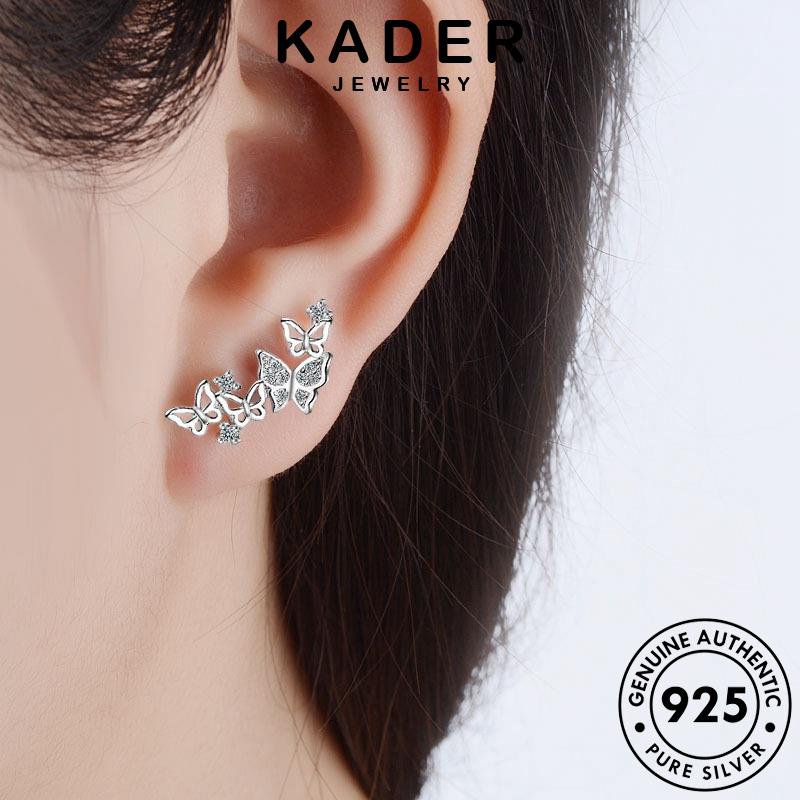 Kader JEWELLY Bông Tai Bướm Stud Vàng Moissanite Bạc Kim Cương Nữ 925 Chính Hãng E43 | Shopee ...