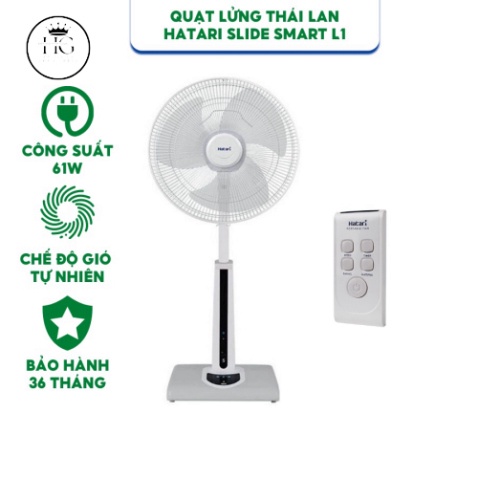 Quạt lửng Thái Lan Hatari Slide Smart L1 có Điều khiển, Cảm ứng sải ...