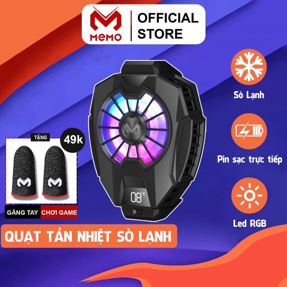 Quạt Tản Nhiệt điên Thoại Memo Dl05 Sò Lạnh Thiết Kế Gaming Led Rgb