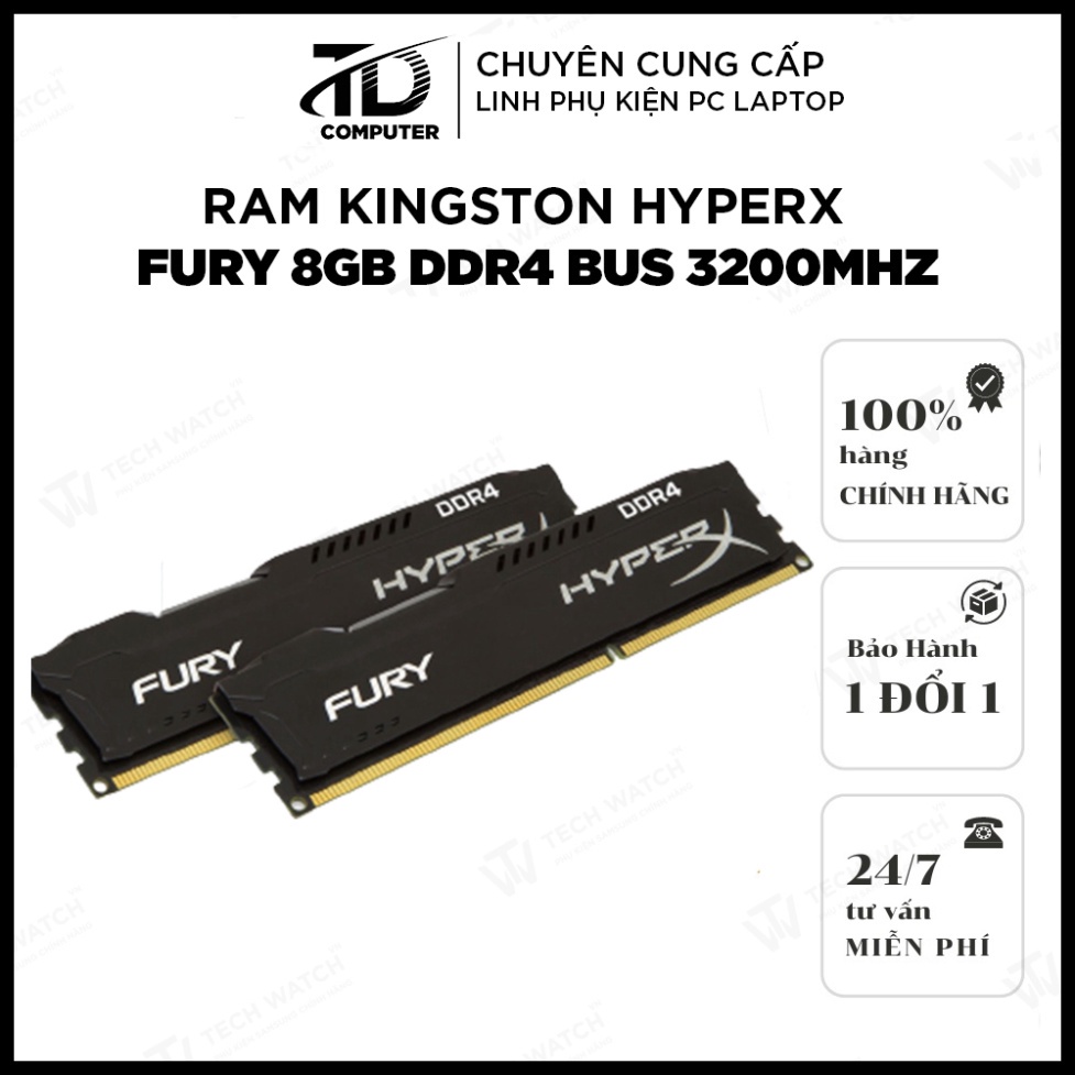 [FLASSALE] RAM Kingston HyperX Fury 8GB DDR4 Bus 3200MHz Bảo hành 36 ...