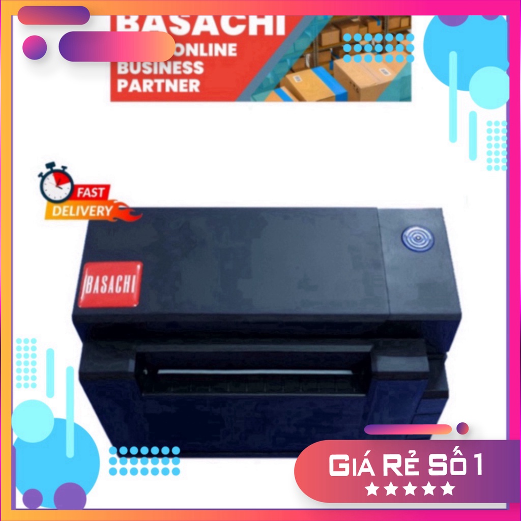 [Quà tặng] Máy in nhiệt BASACHI cắt giấy tự động A6 A7 đơn hàng hóa đơn ...