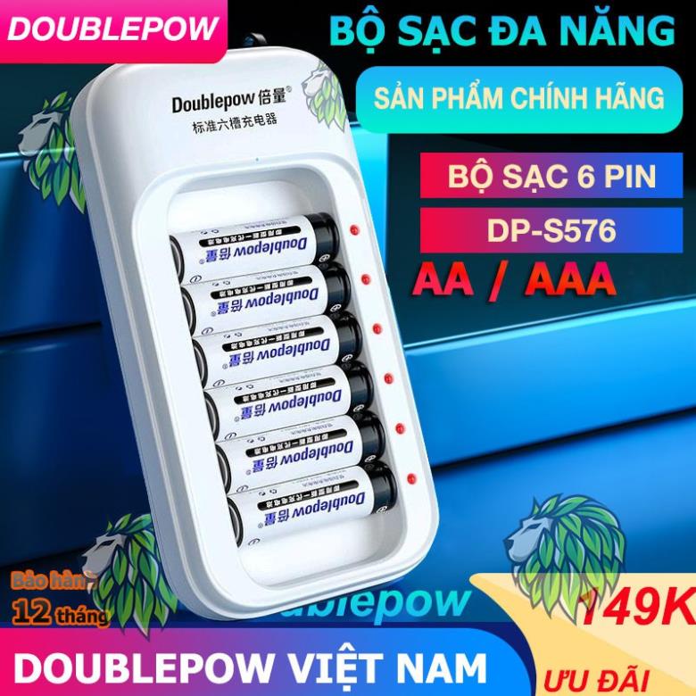 Bộ Pin Sạc AA/AAA DP-S576 Doublepow - Bộ Sạc 6 Viên Pin Tiểu - Pin Cho ...